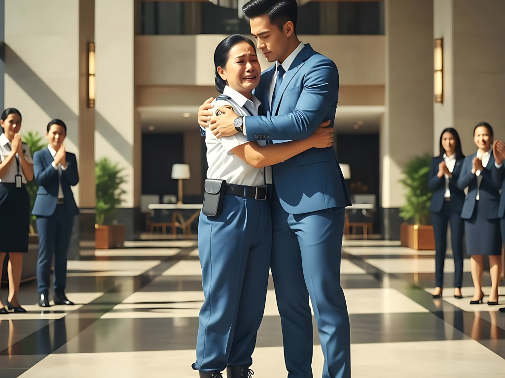 TINAKPAN NG SECURITY GUARD ANG KANYANG MUKHA NANG MAKITA ANG ANAK NA ...